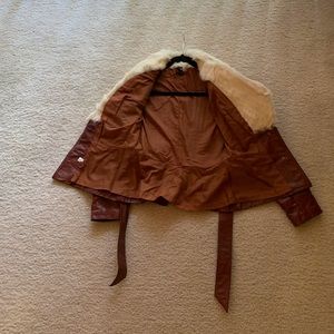 Jackets & Coats | Vintage 7s Rust Leather Jacket Wrabbit Collar | Poshmark